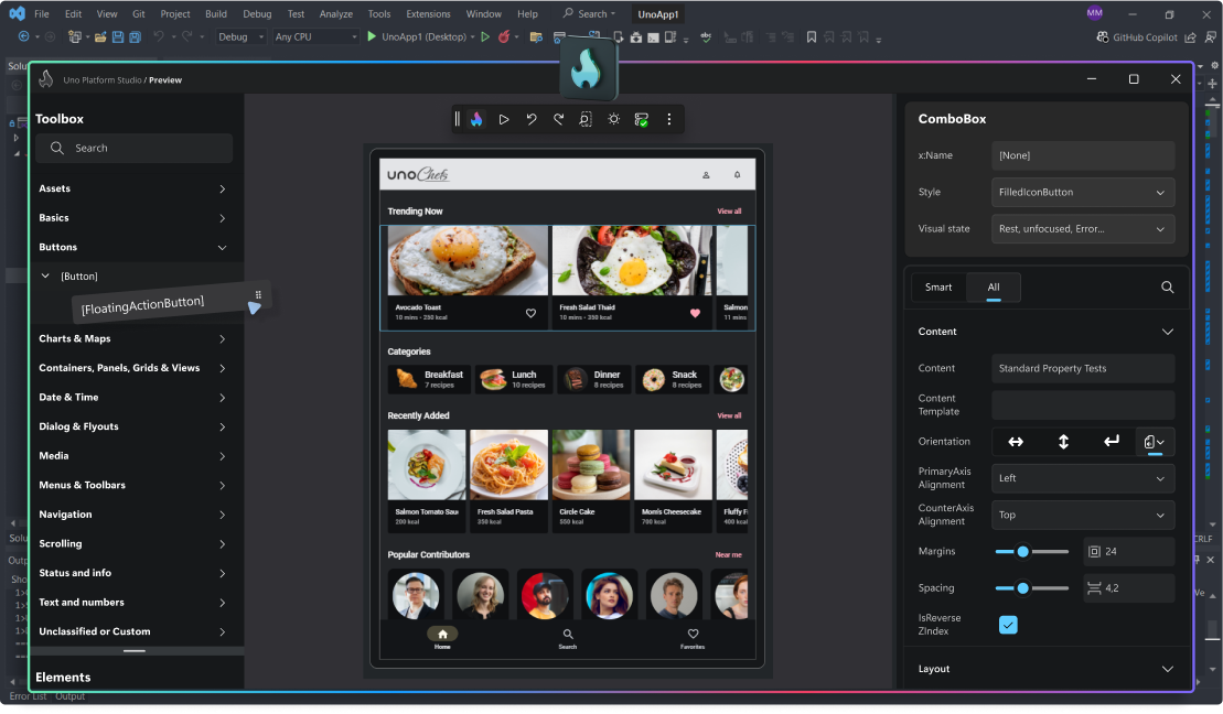 Uno Platform Hot Design